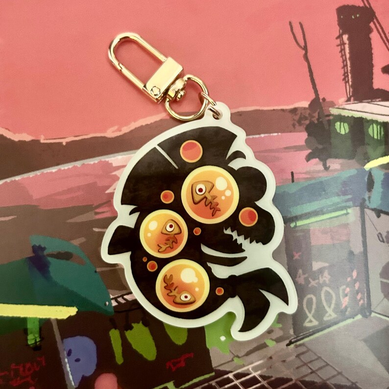 Splatoon Salmonid Glow in the Dark Keychain - Etsy