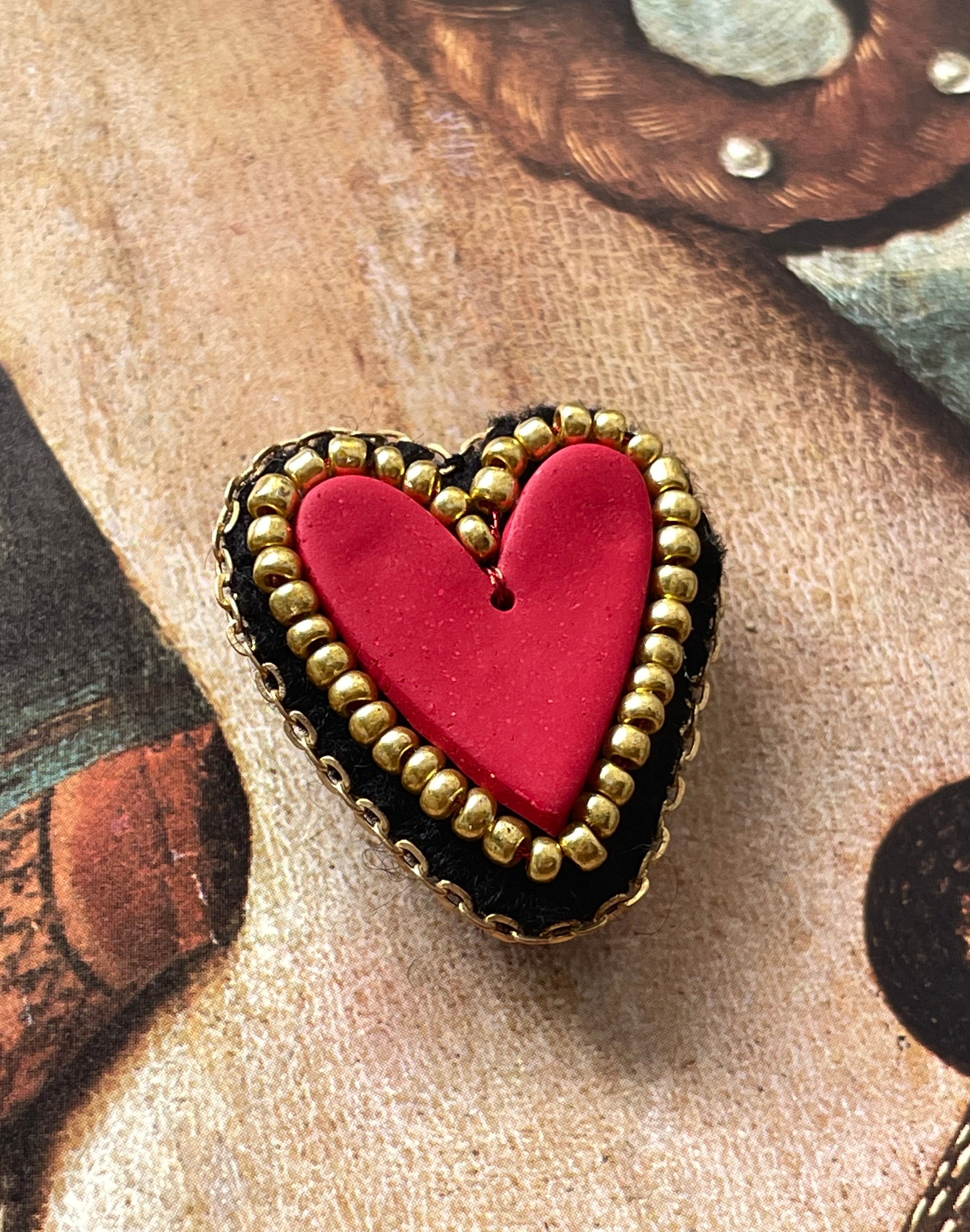 Queen of Hearts Tiny Handmade Brooch - Etsy Canada