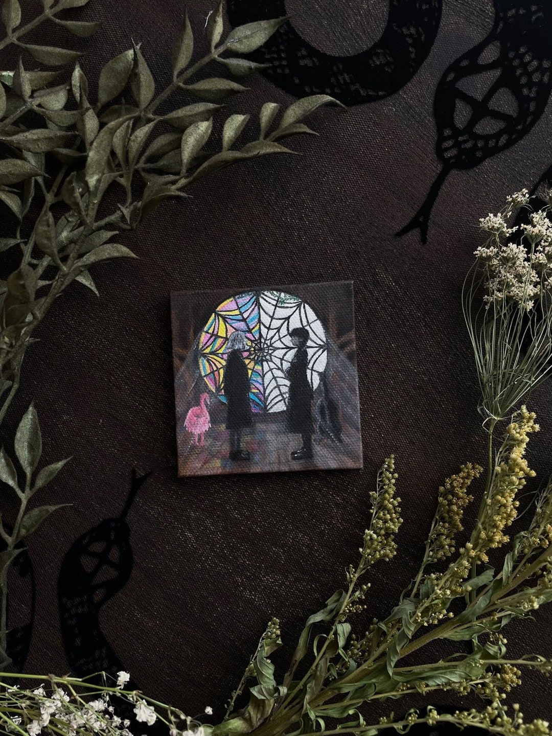 Wednesday Addams Nevermore Window Art Miniature Oil Painting - Etsy