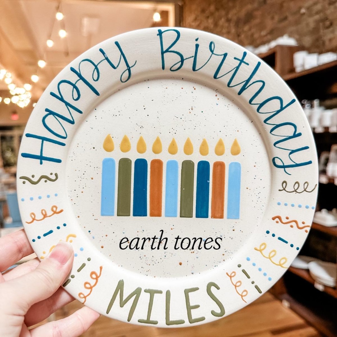 Happy Birthday Plate - Etsy