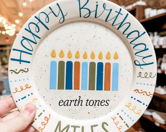 Happy Birthday Plate - Etsy