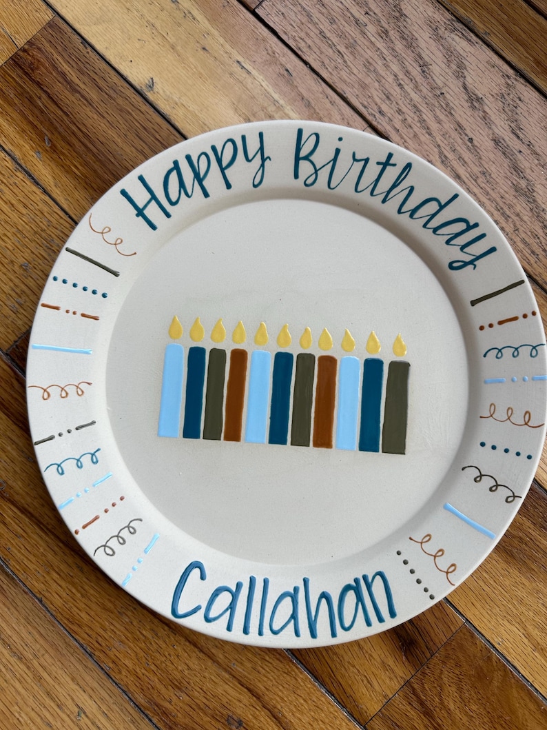Happy Birthday Plate - Etsy