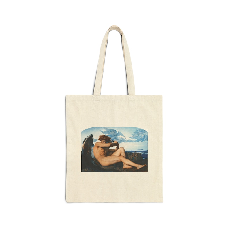 The Fallen Angel by Alexandre Cabanel, Classical Art Cotton Tote Bag - Etsy