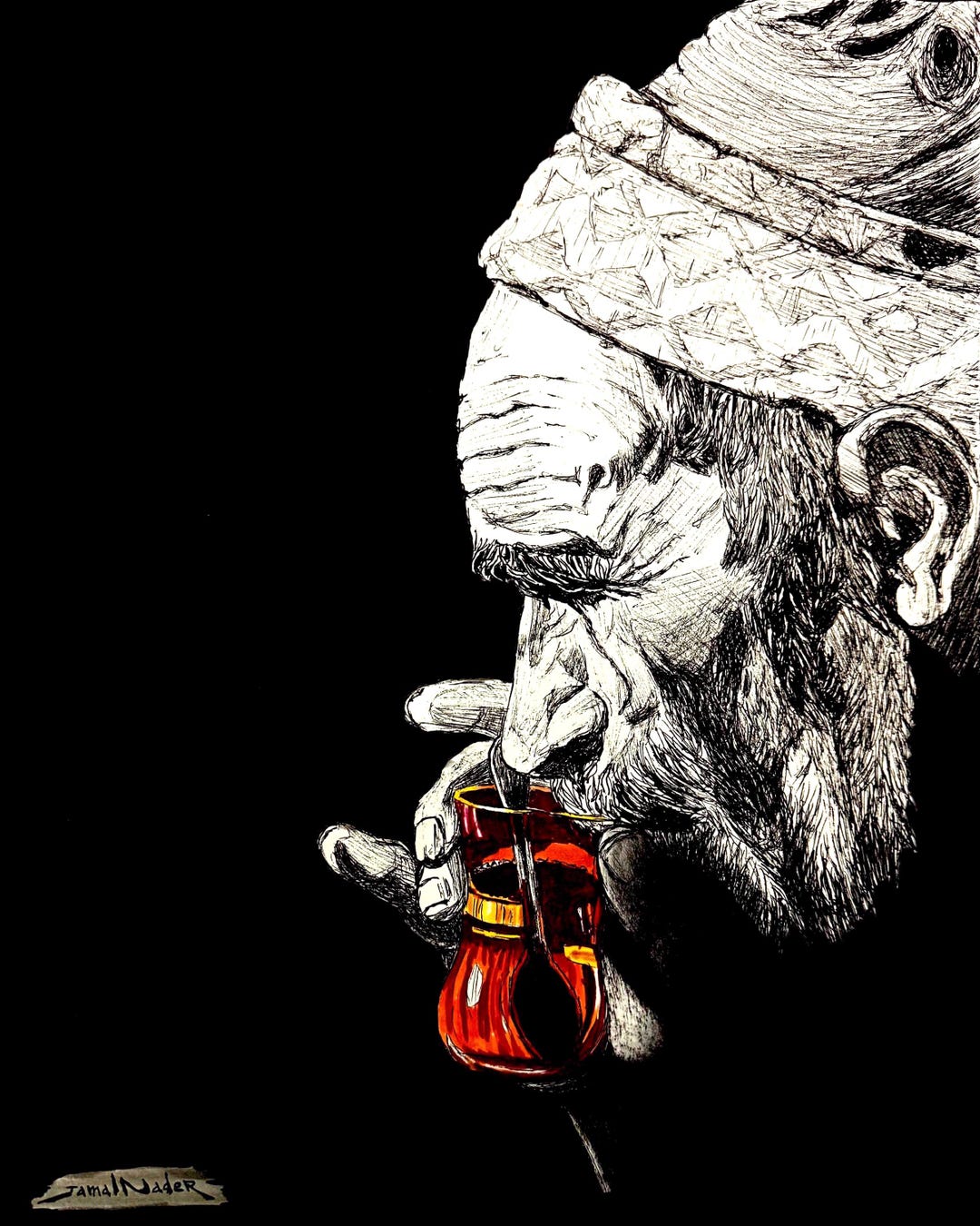 Tea Drinking Man - Etsy