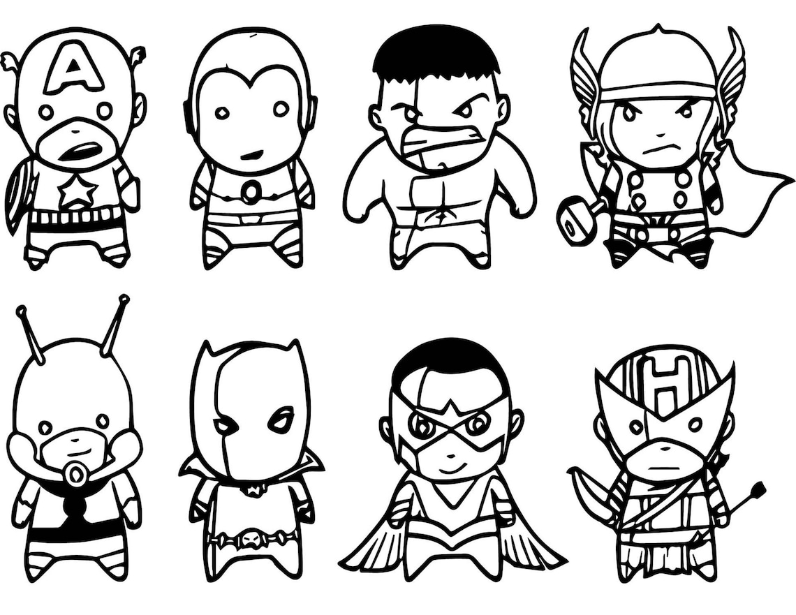 Avengers Colouring Pages Downloadable Colouring Pages and - Etsy