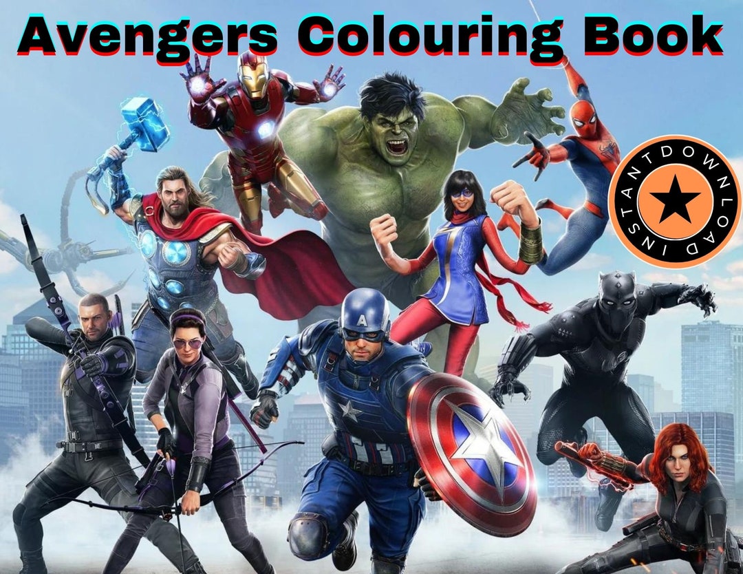 Avengers Colouring Pages Downloadable Colouring Pages and - Etsy