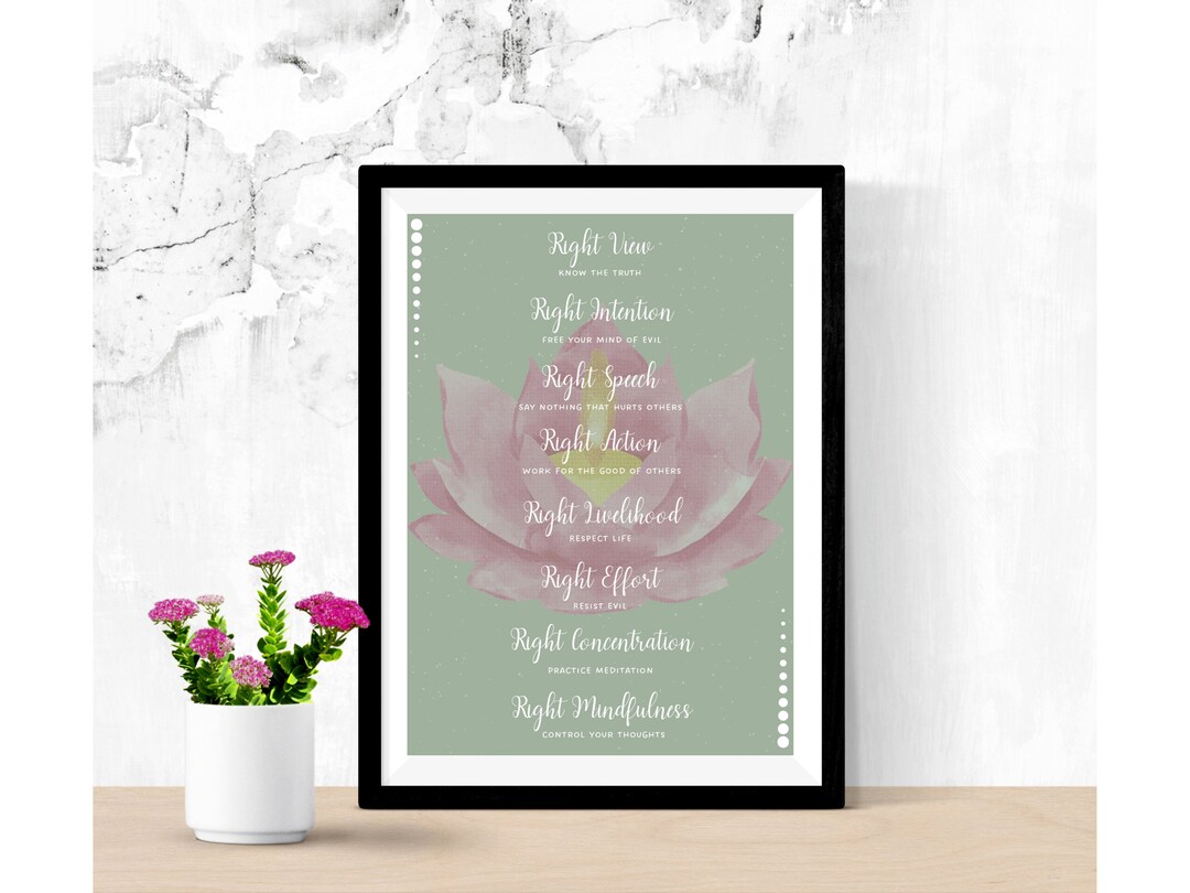 The Eight Fold Path Wall Art || Spiritual Wall Decor || Instant Digital ...