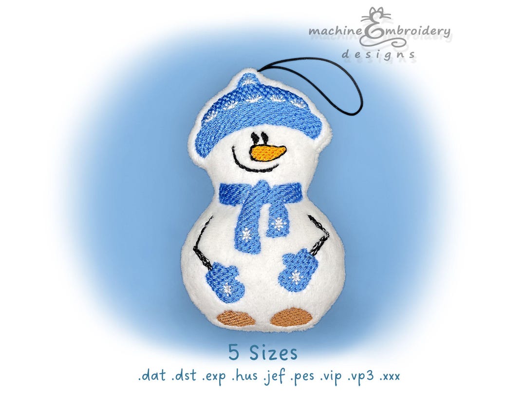 Snowman Toy Machine Embroidery Design – ITH Project (digital Download ...