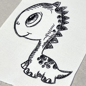 Dinosaur Design Machine Embroidery Design, Dino in Doodle Style ...