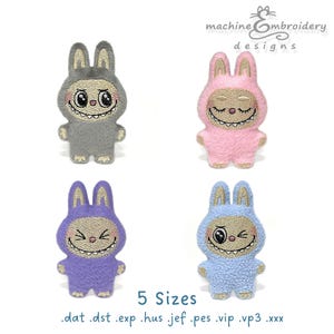 Labubu Plush Toy Machine Embroidery Design - Etsy