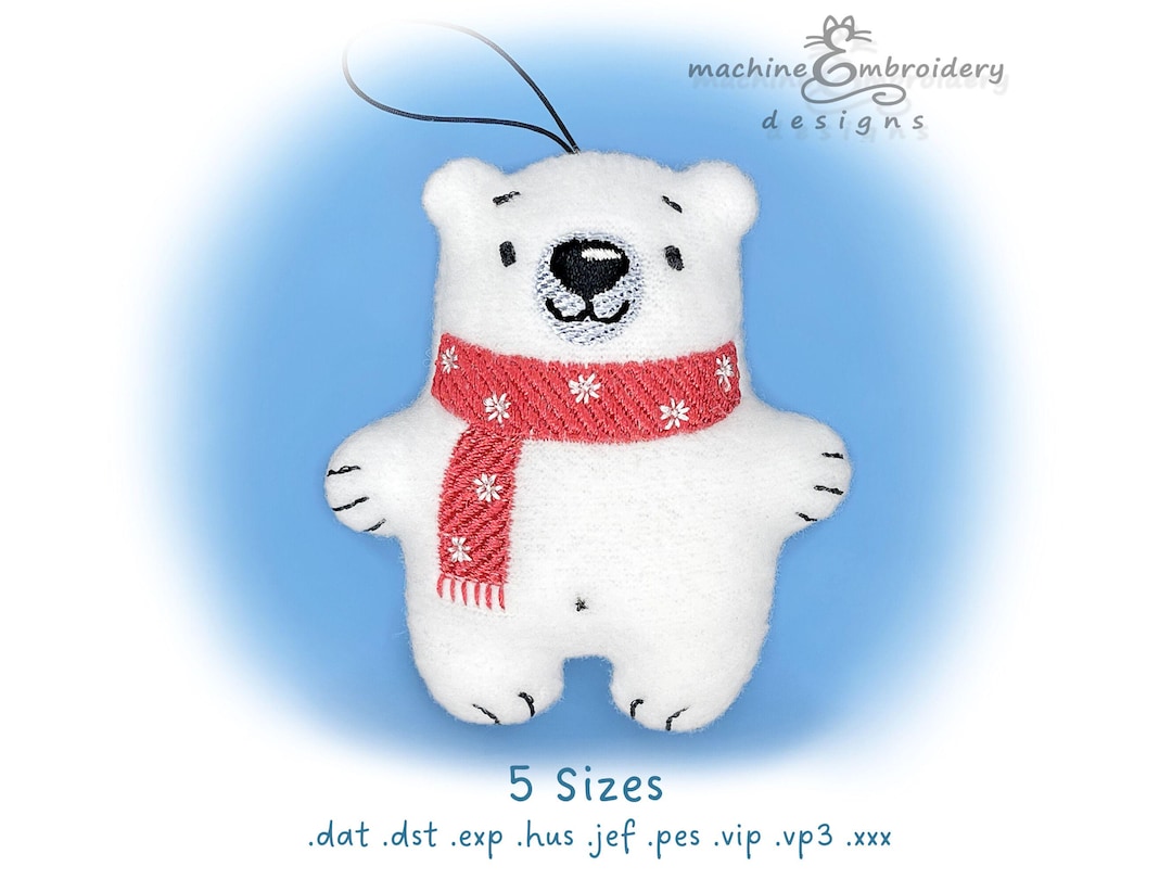 Polar Bear Toy Machine Embroidery Design - DIY ITH Toy, Instant ...