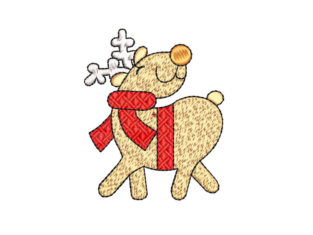 Funny Reindeer Machine Embroidery Designs for Christmas Decor, Instant ...