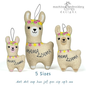 Llama Mama Toy Machine Embroidery Design - DIY ITH Toy, Mother's Day ...