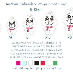 Grinch Toy Machine Embroidery Design – DIY ITH, 5 Sizes (instant ...