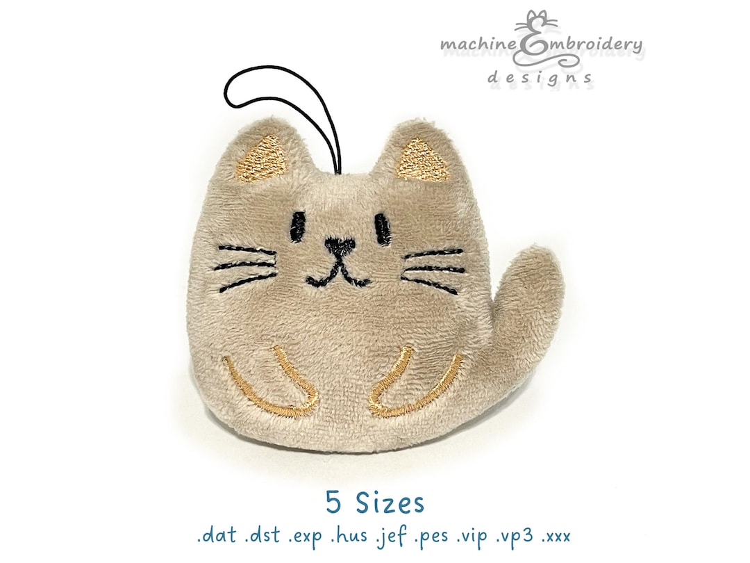 Cat Plush Toy Machine Embroidery Design – ITH Stuffed Animal (instant ...