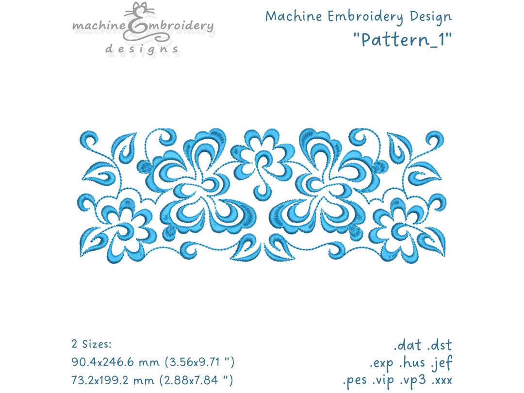 Chinoiserie, Blue Willow Flower and Butterfly Machine Embroidery Design ...