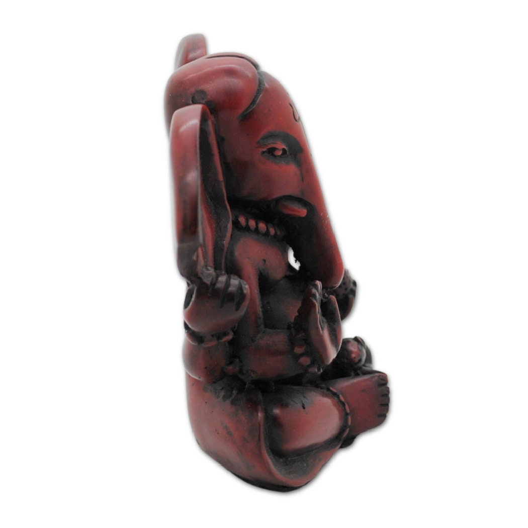 Red Ganesha Statue 4.5 Tall Resin Hindu Elephant God - Etsy