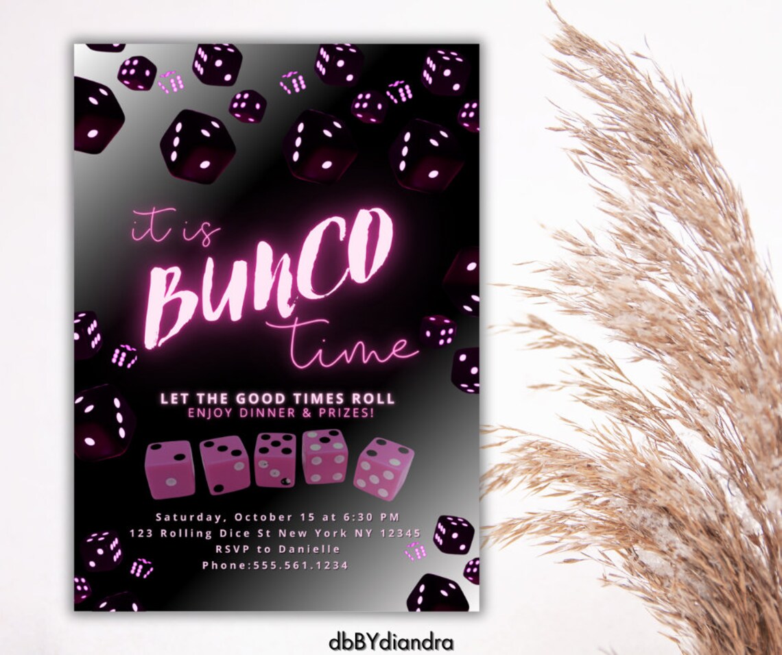 Bunco Invitation Template for Game Night Invite for Bunco - Etsy
