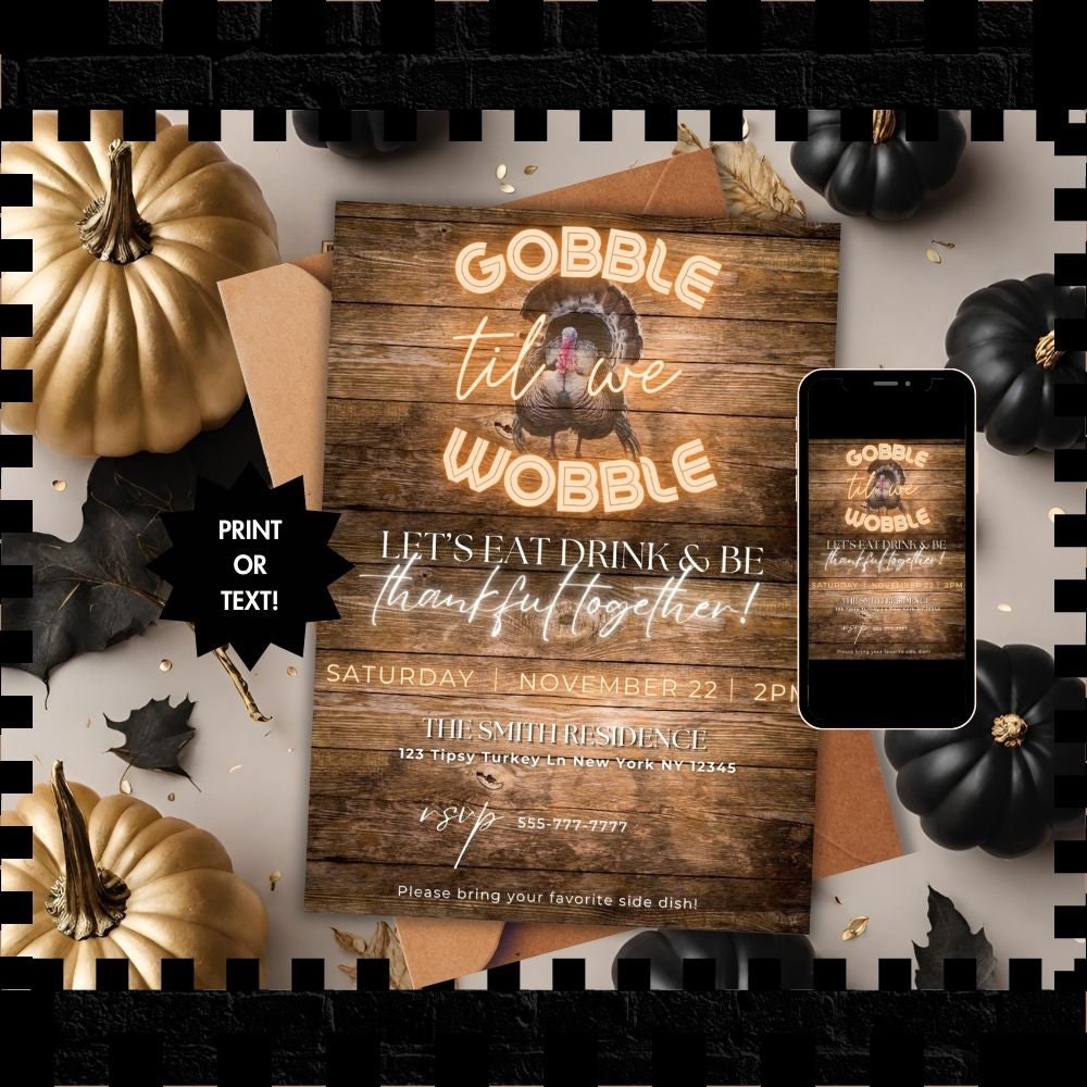 Funny Thanksgiving Invitation Digital Download Template Friendsgiving ...