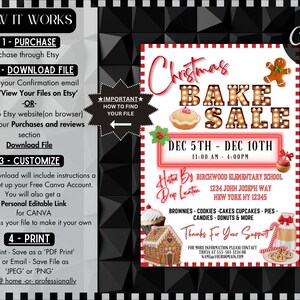 Editable Christmas Bake Sale Flyer Sign for Charity Church School ...