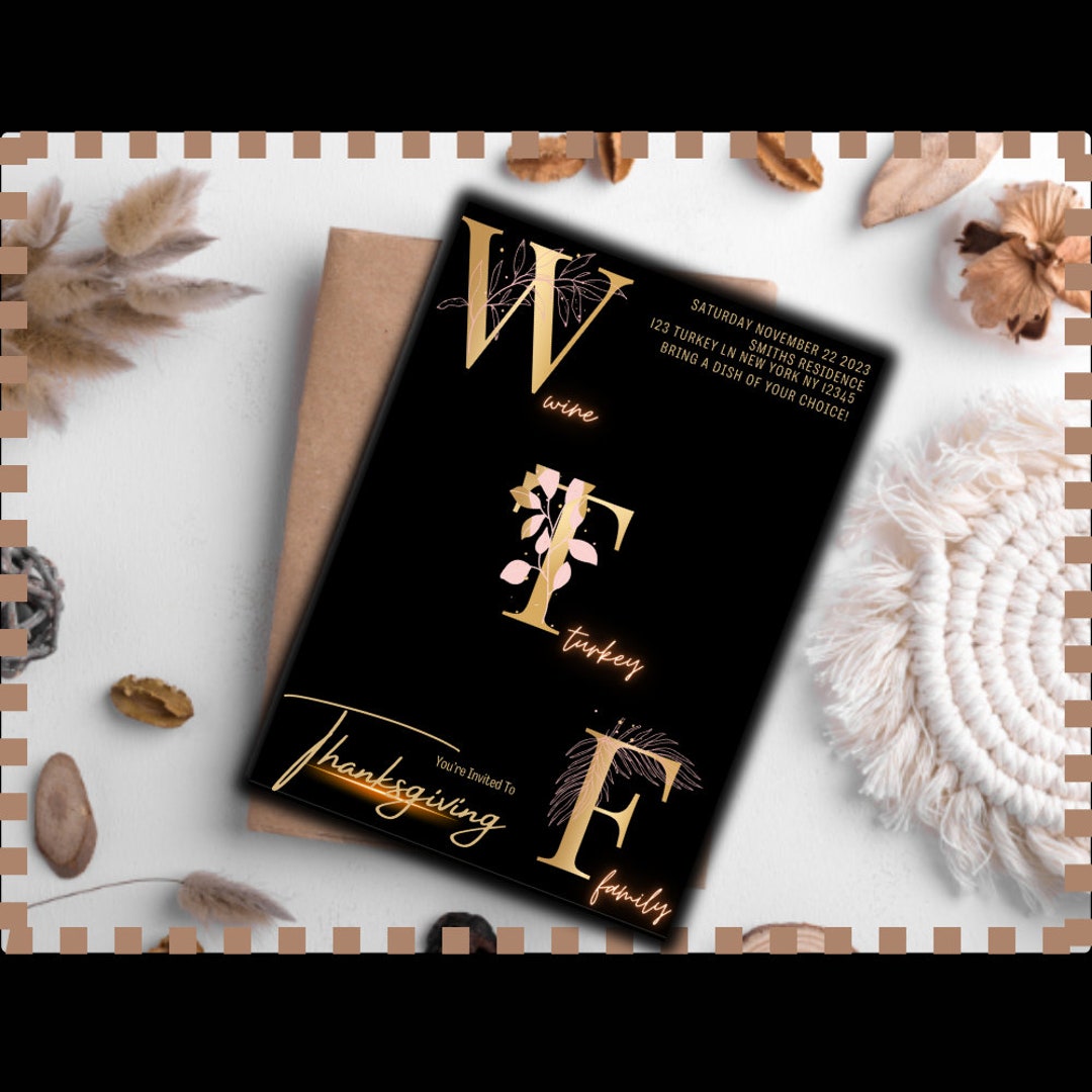 WTF Thanksgiving Invitation for Thanksgiving Party Invitation Printable ...