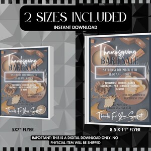Editable Thanksgiving Fall Bake Sale Flyer Custom Fall Bake Sale ...