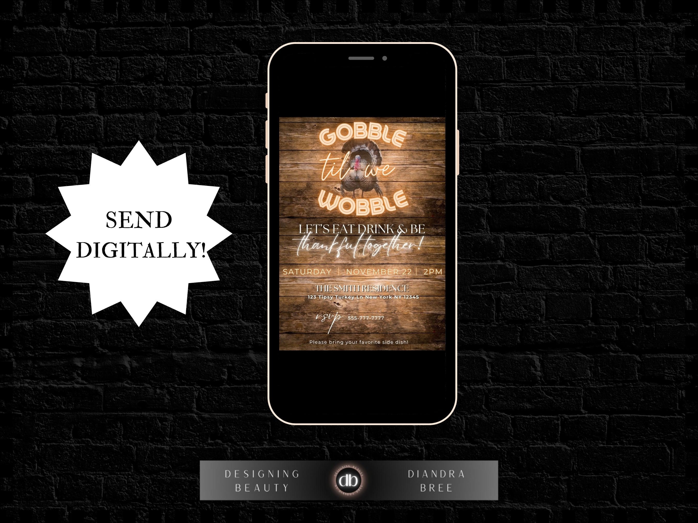 Funny Thanksgiving Invitation Digital Download Template Friendsgiving ...
