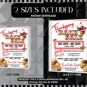 Editable Thanksgiving Fall Bake Sale Flyer Custom Fall Bake Sale ...