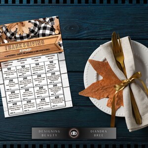 Thanksgiving Jeopardy Party Game Printable Rustic Pumpkin Fall Activity ...