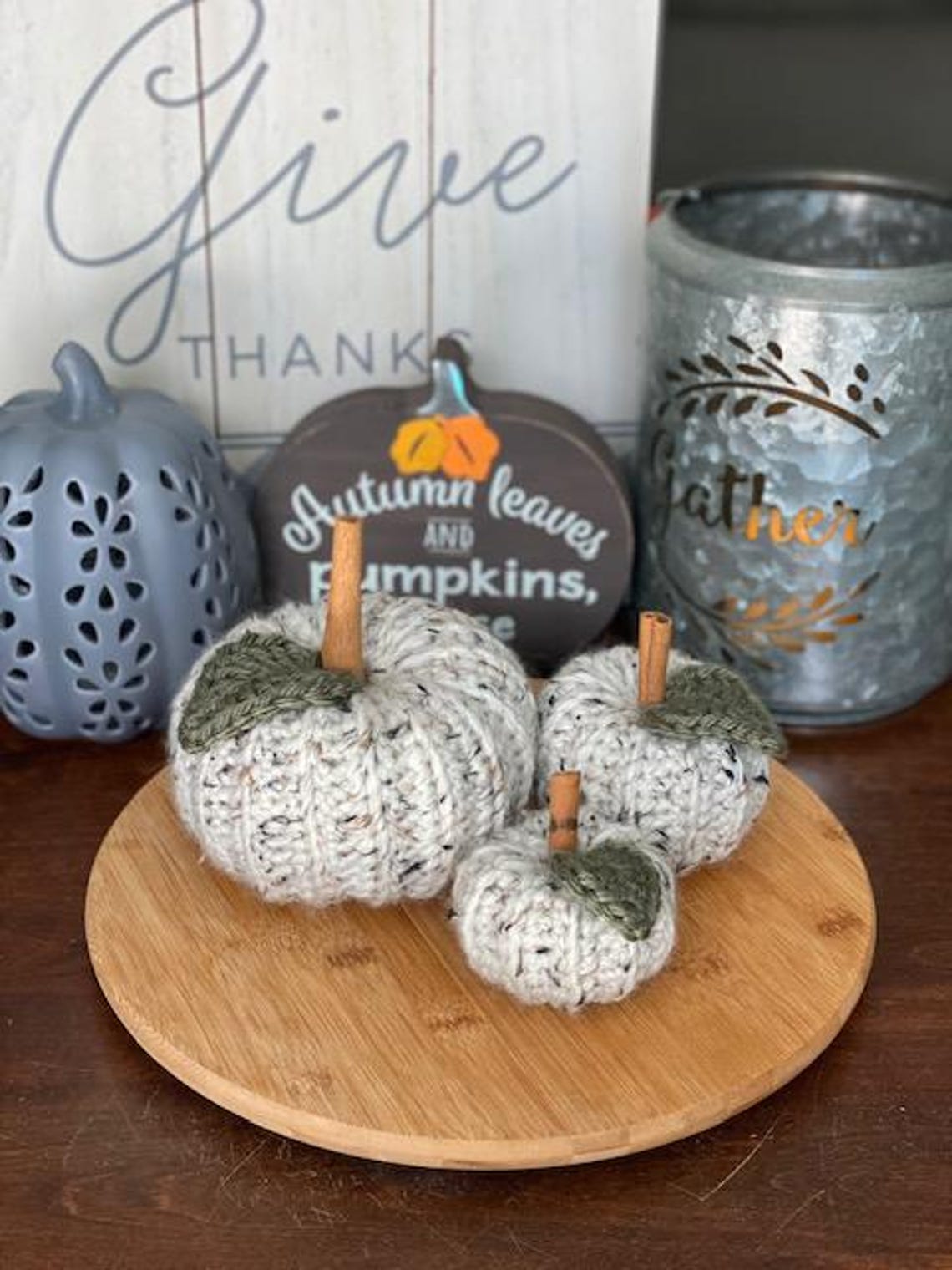 Handmade, Crochet Pumpkins, Fall Decor, Set of 3 - Etsy