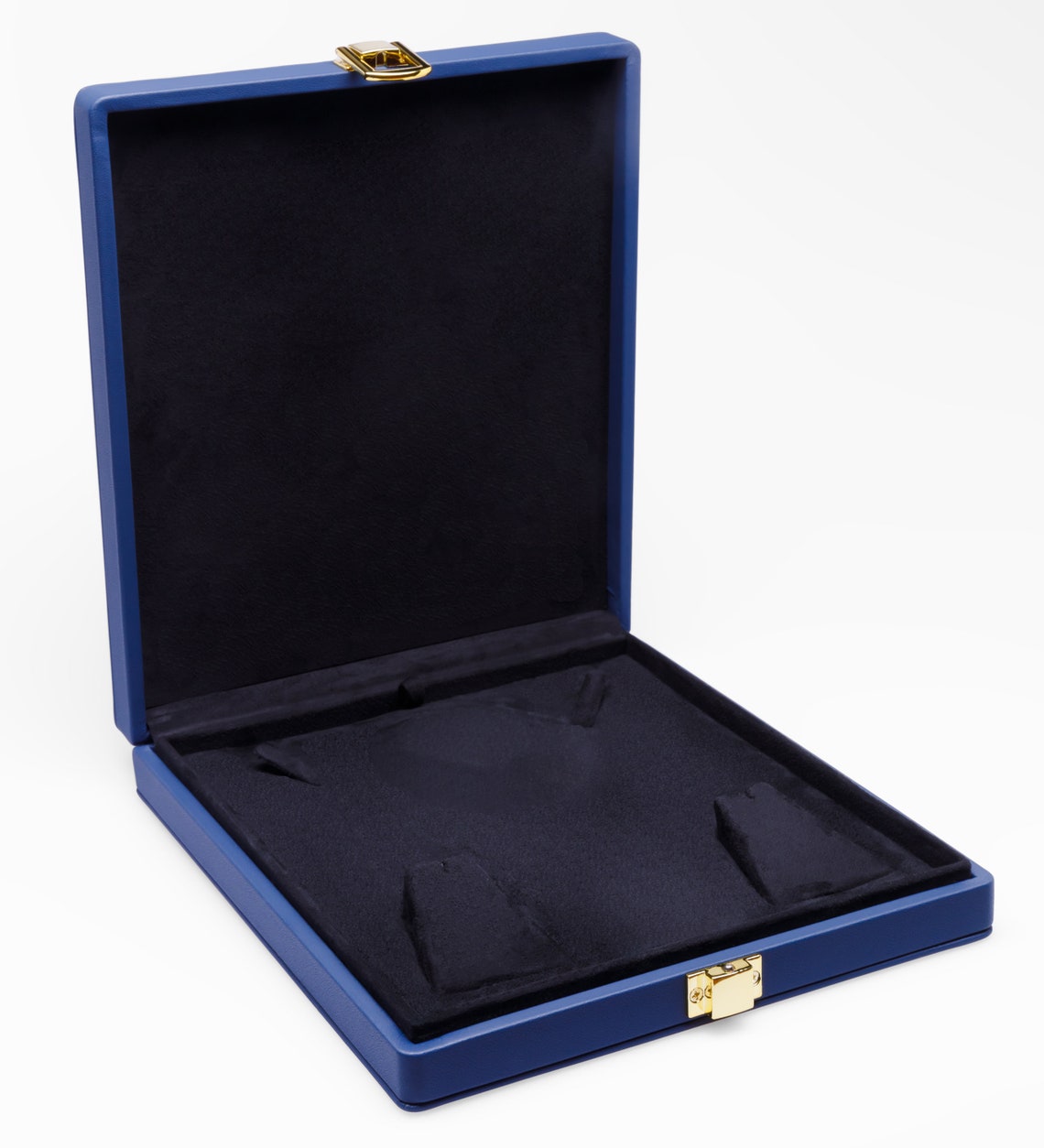 Leather Blue Jewelry Box for Necklace Earring Set, Elegant Jewelry Box ...