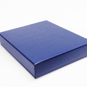 Leather Blue Jewelry Box for Necklace Earring Set, Elegant Jewelry Box ...