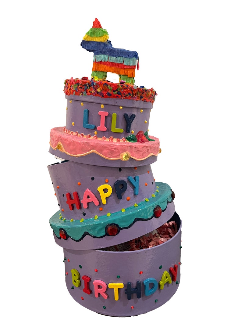Piñata Cake Paper Mâche Gift Box - Etsy