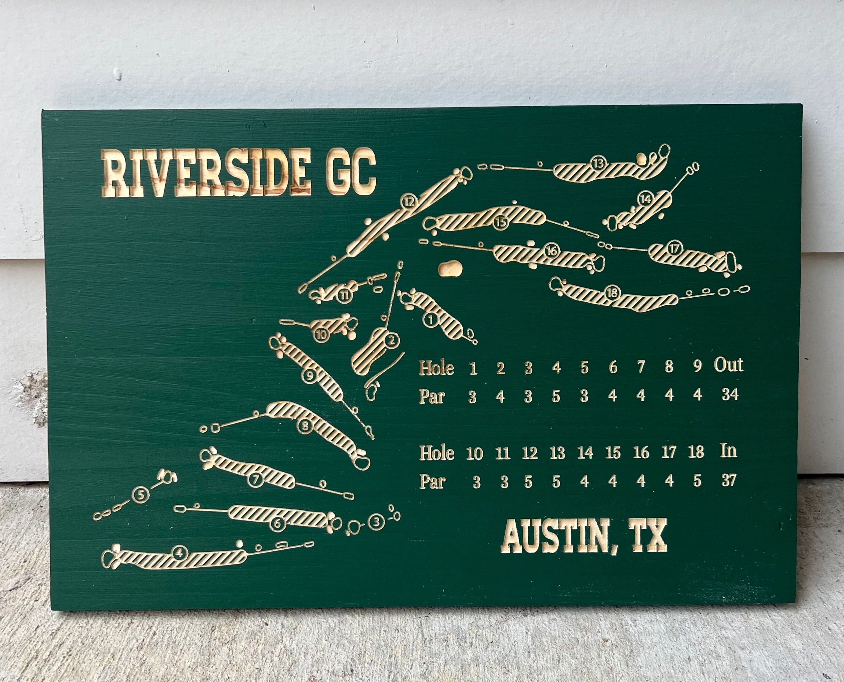 Riverside Golf Course Map Wooden Sign - Etsy