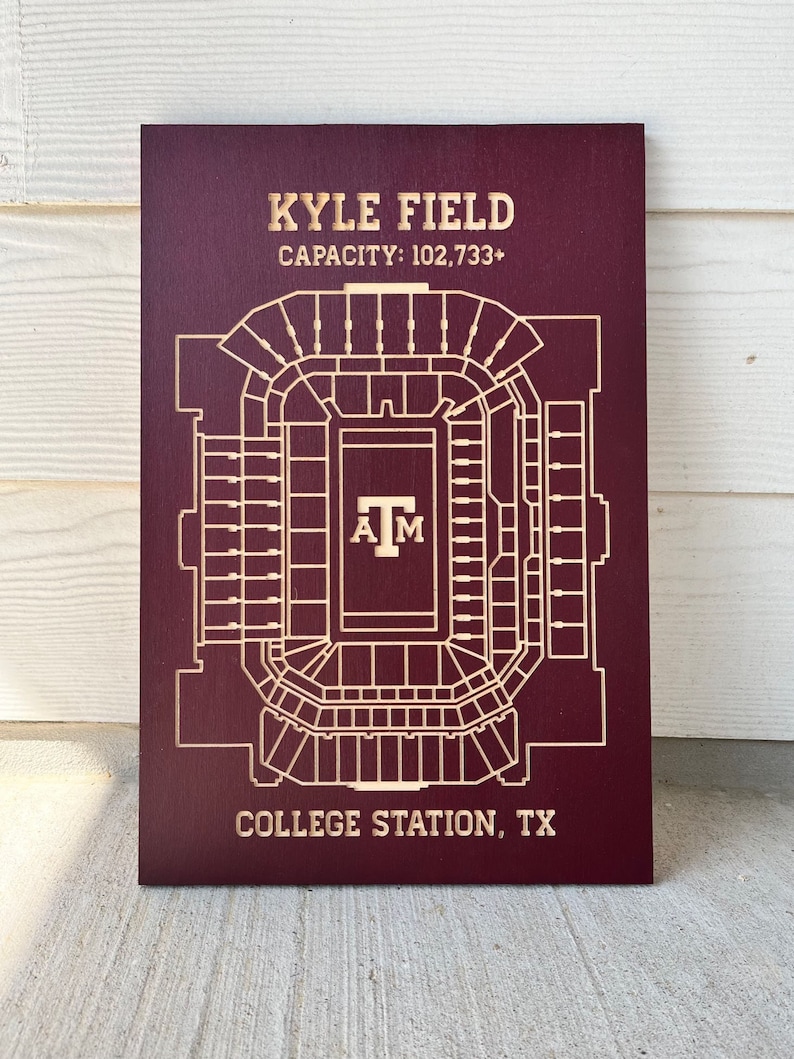Texas A&M Kyle Field Stadium Map - Etsy