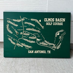 Custom Golf Course Map Wooden Sign - Etsy