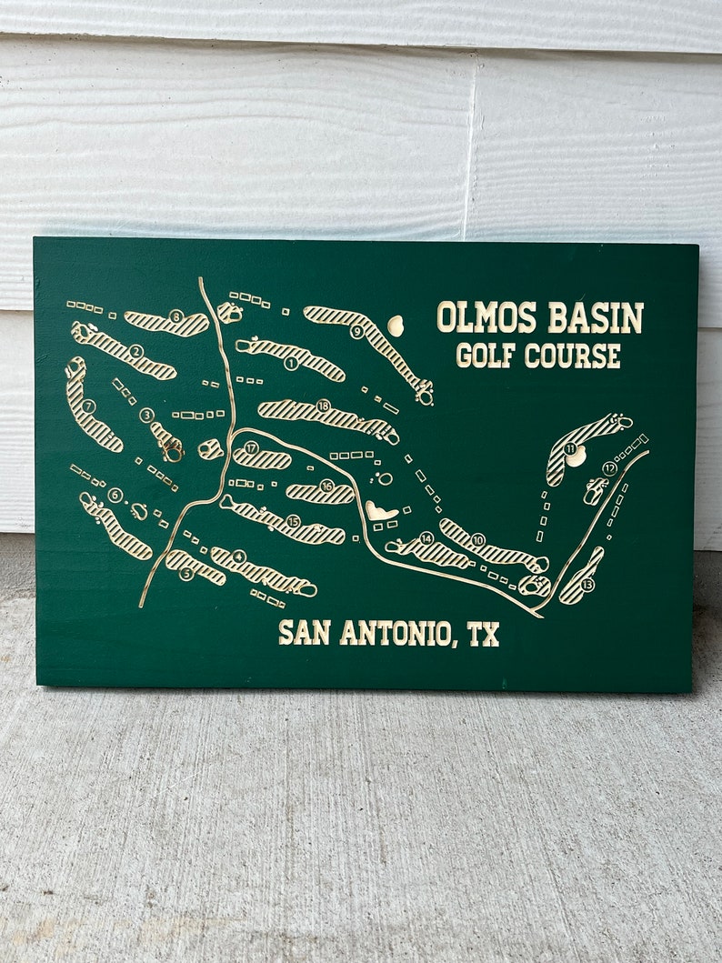 Custom Golf Course Map Wooden Sign - Etsy
