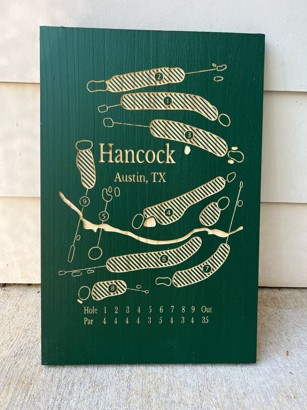 Hancock Golf Course Map Wooden Sign - Etsy