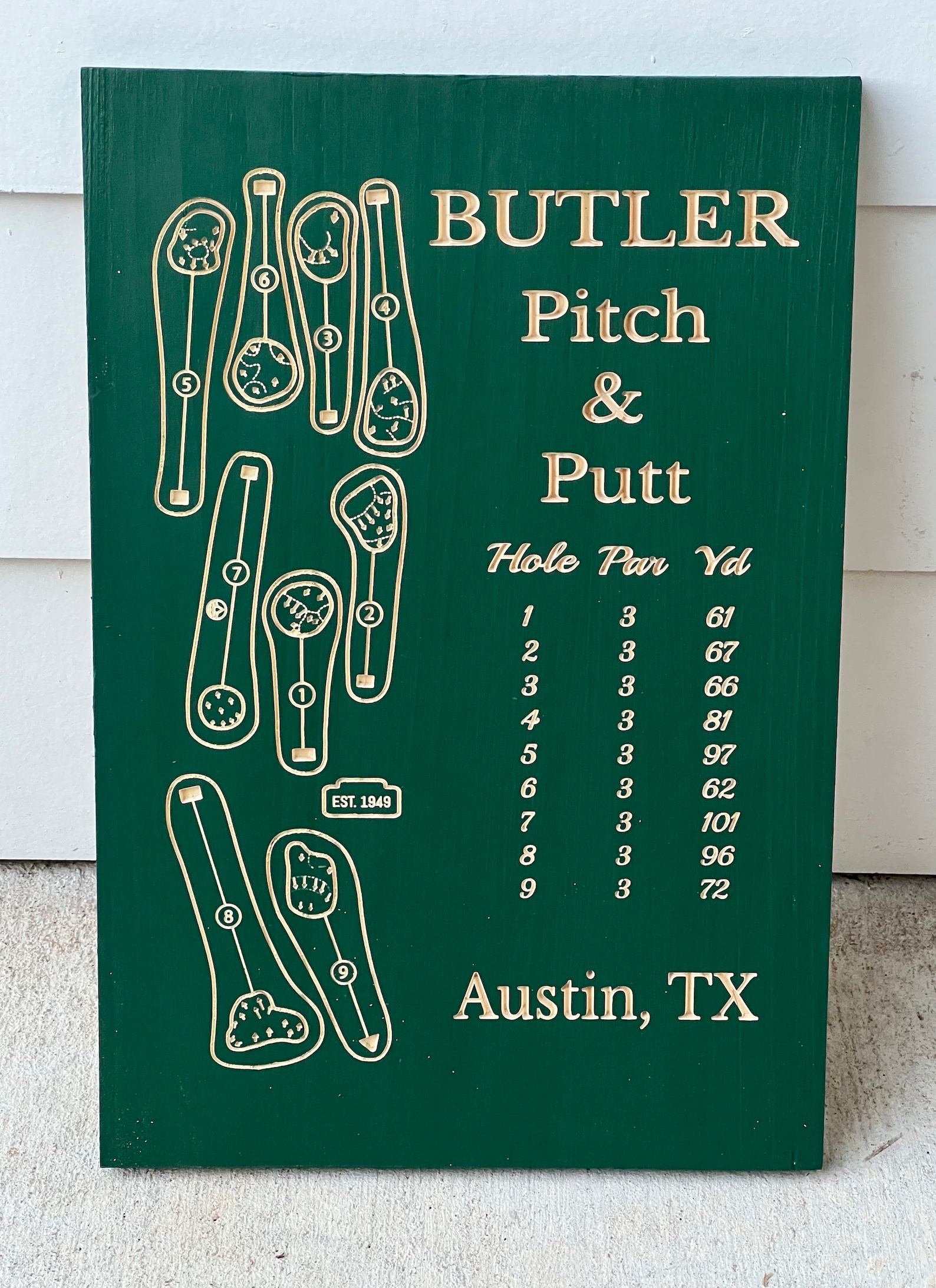 Butler Pitch and Putt Golf Course Map Wooden Sign - Etsy