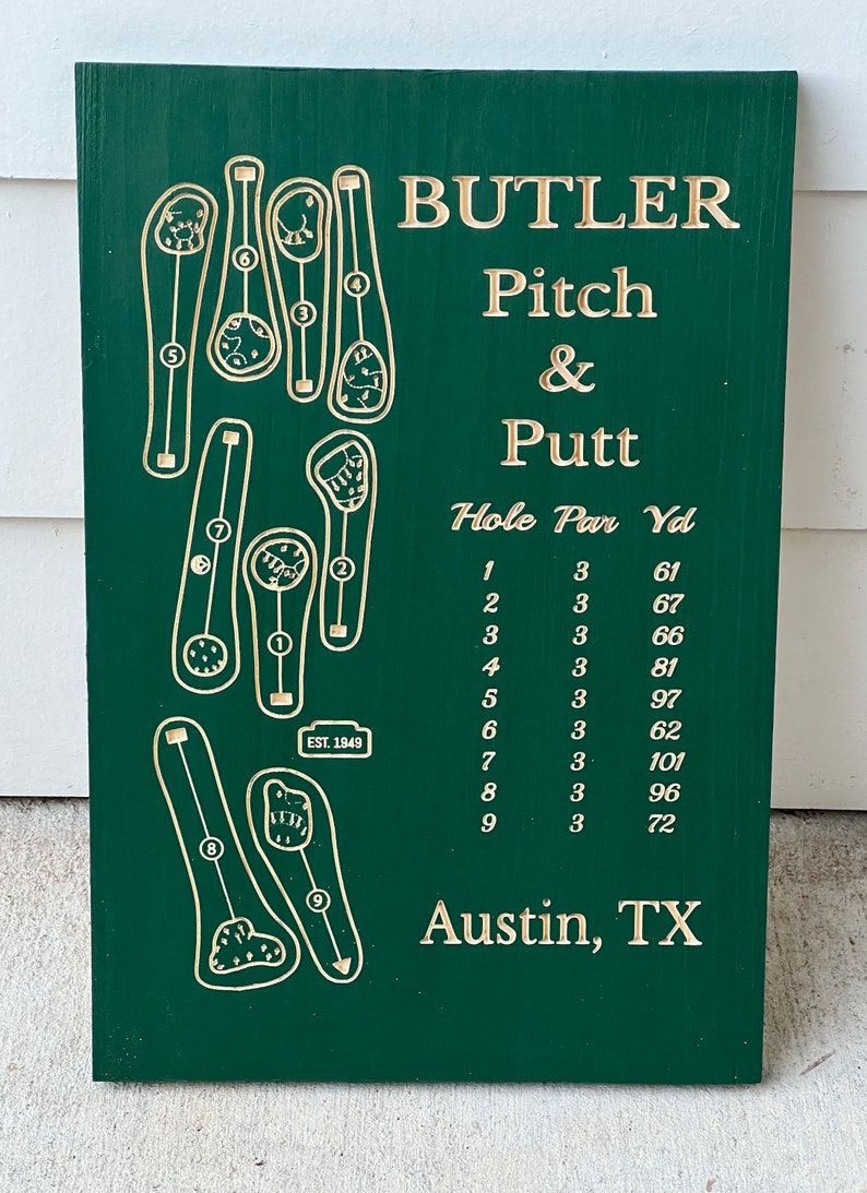 Butler Pitch and Putt Golf Course Map Wooden Sign - Etsy