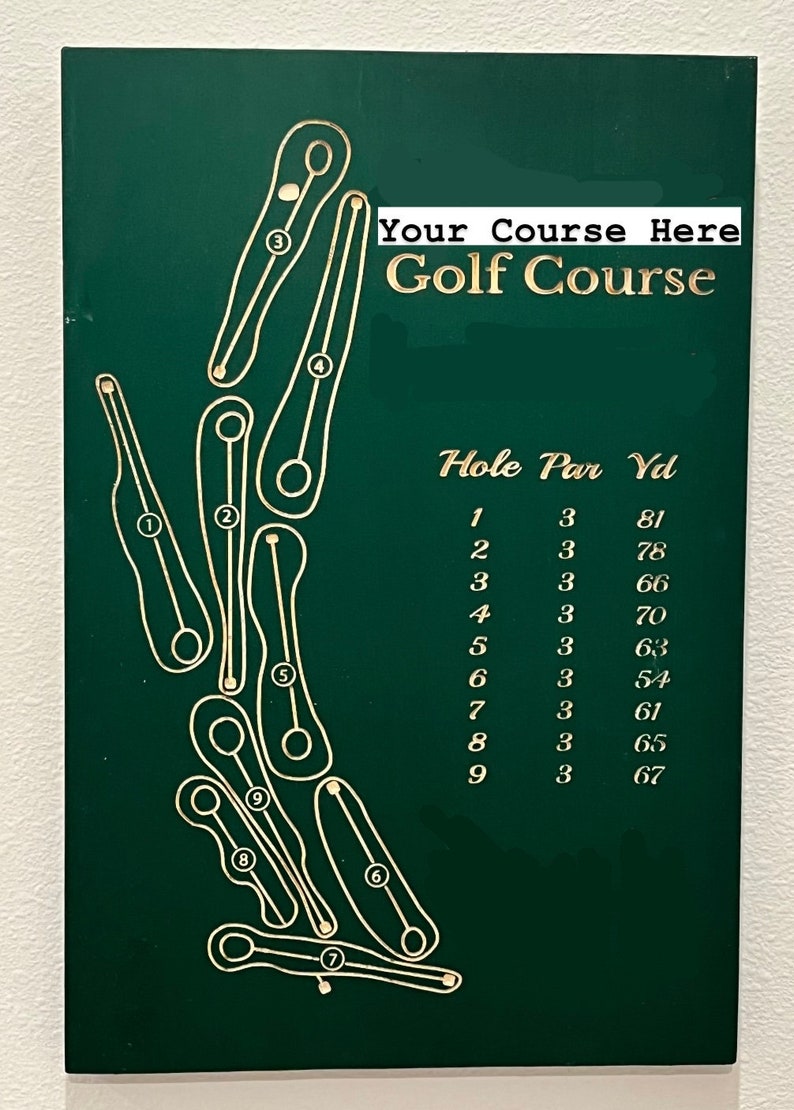 Custom Golf Course Map Wooden Sign - Etsy
