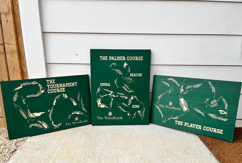 Custom Golf Course Map Wooden Sign - Etsy