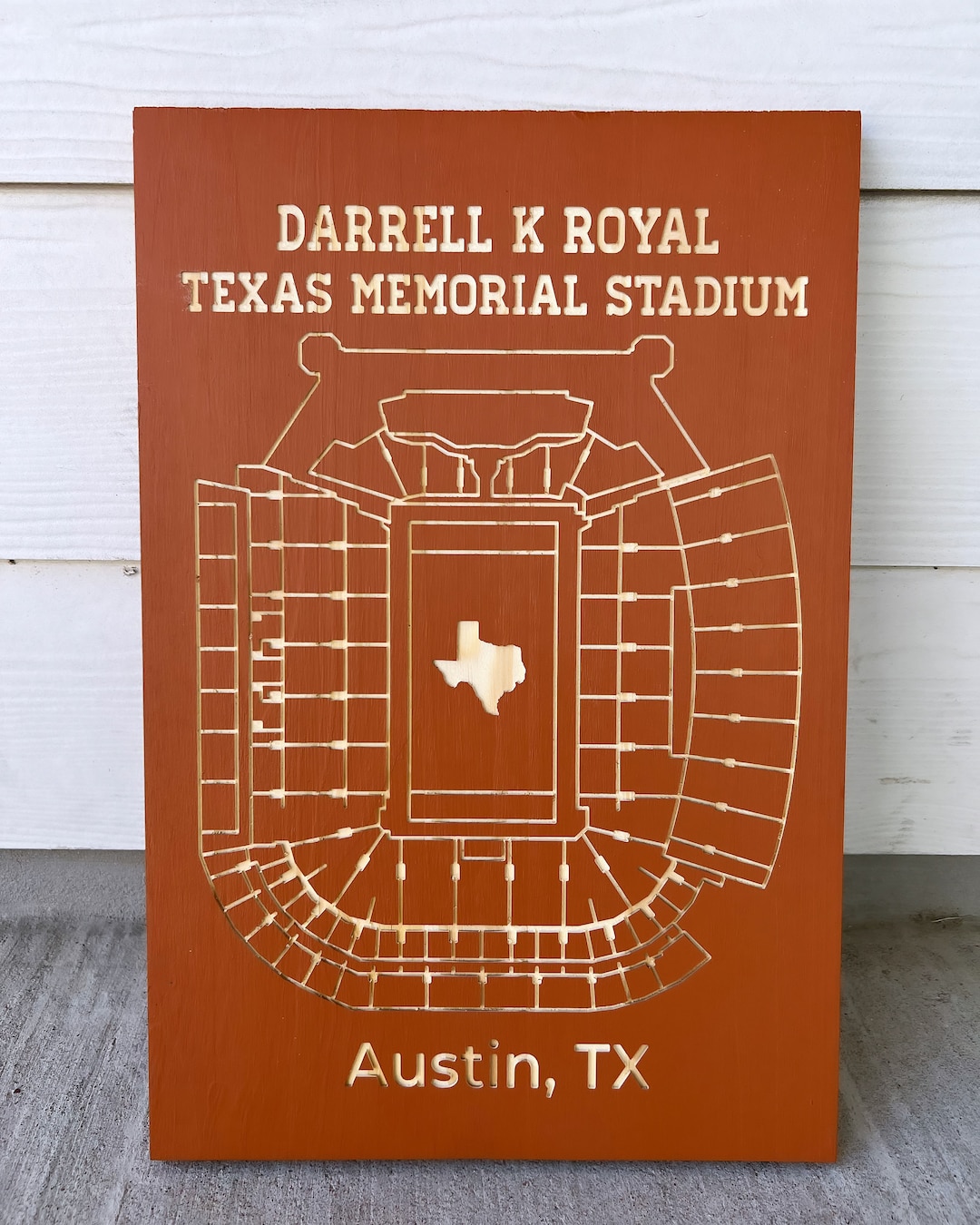 University of Texas Darrell K Royal Stadium Wooden Sign - Etsy