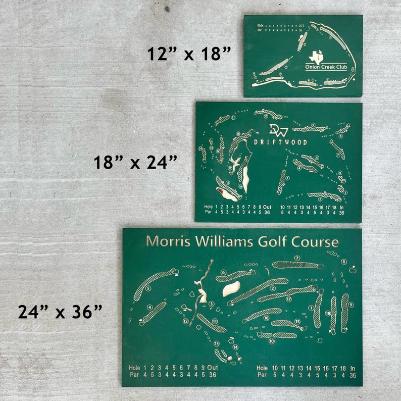 Custom Golf Course Map Wooden Sign - Etsy