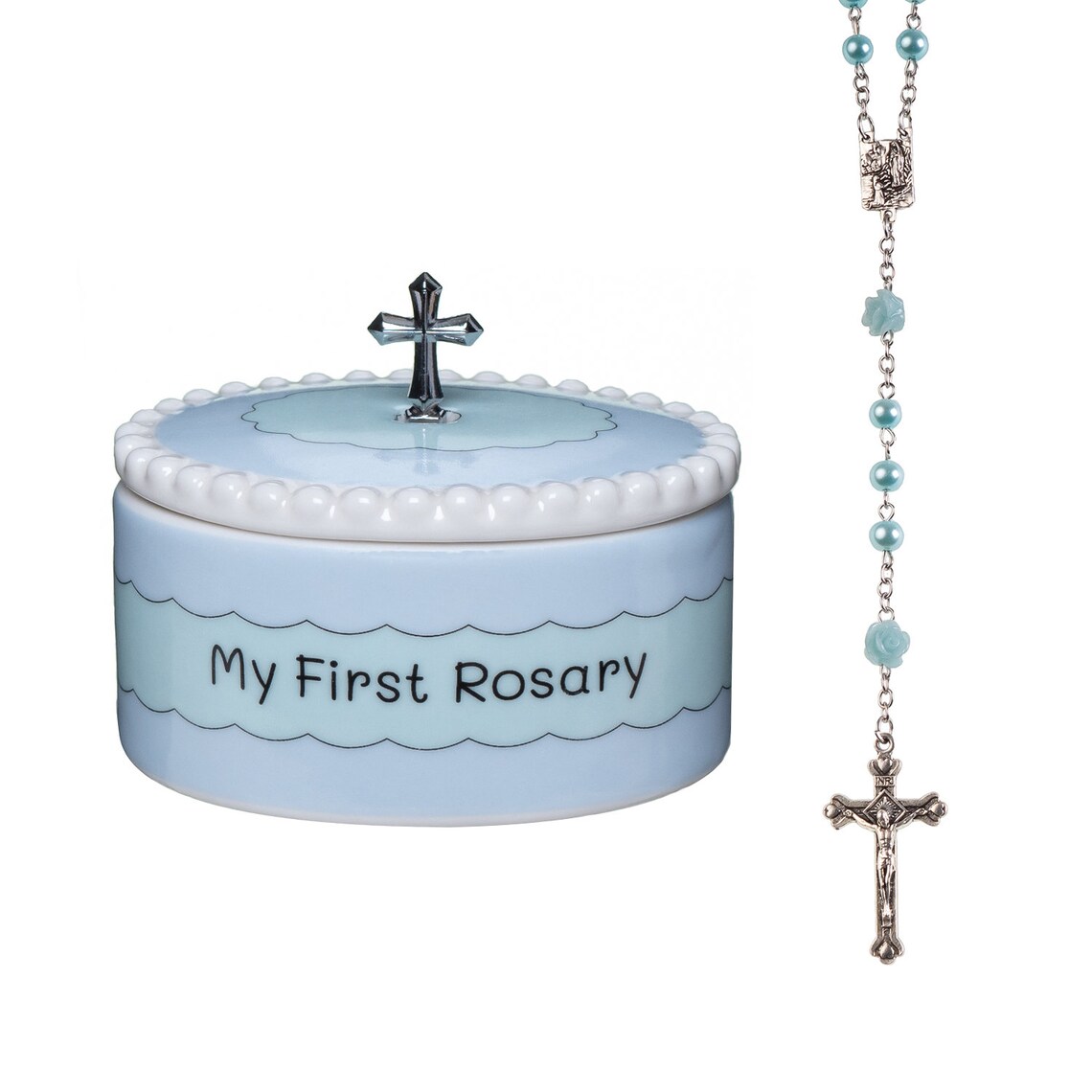 Cascade Goods - Boys My First Baby Rosary & Keepsake Box, Catholic ...