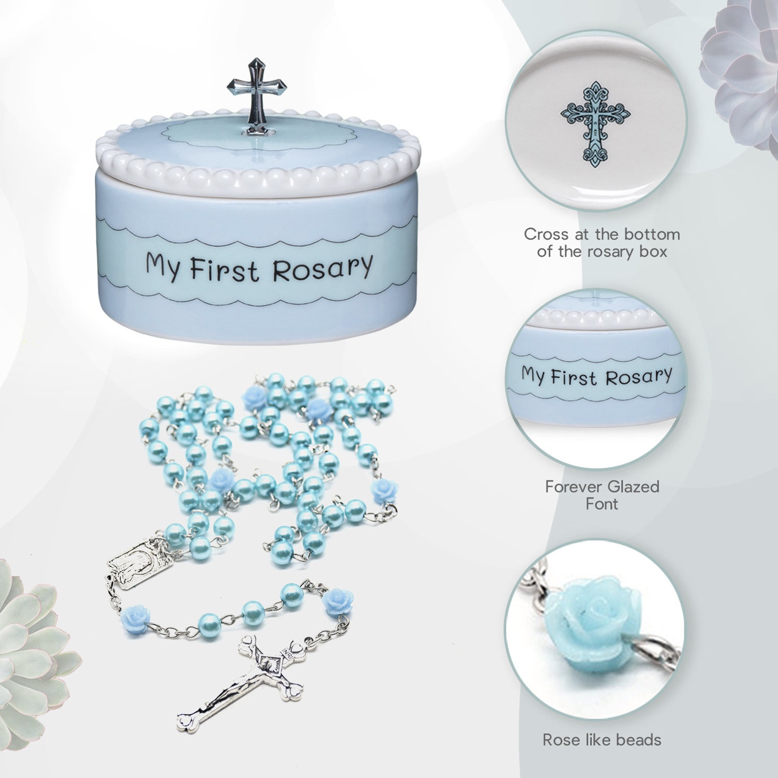 Cascade Goods - Boys My First Baby Rosary & Keepsake Box, Catholic ...