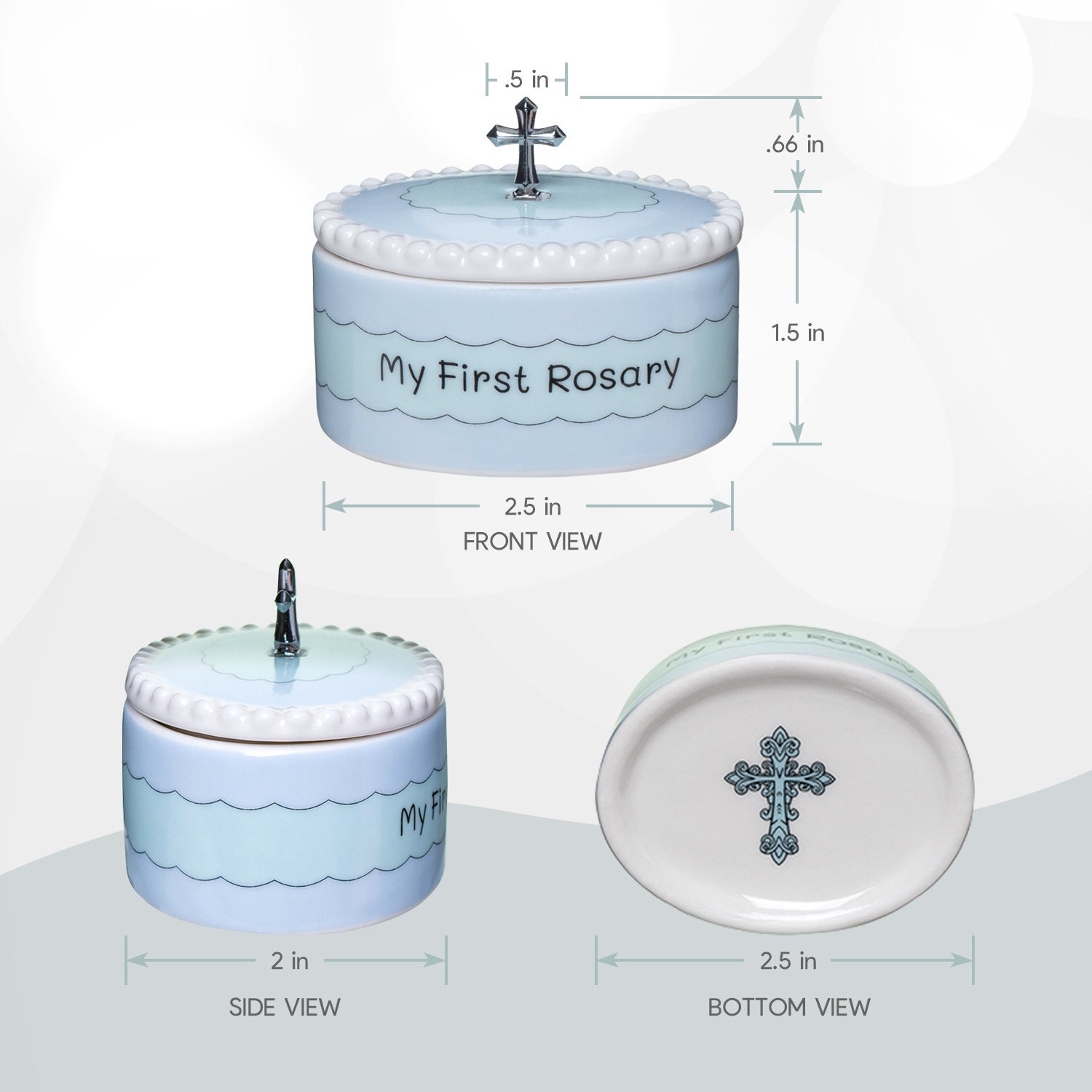 Cascade Goods Boys My First Baby Rosary & Keepsake Box, Catholic ...
