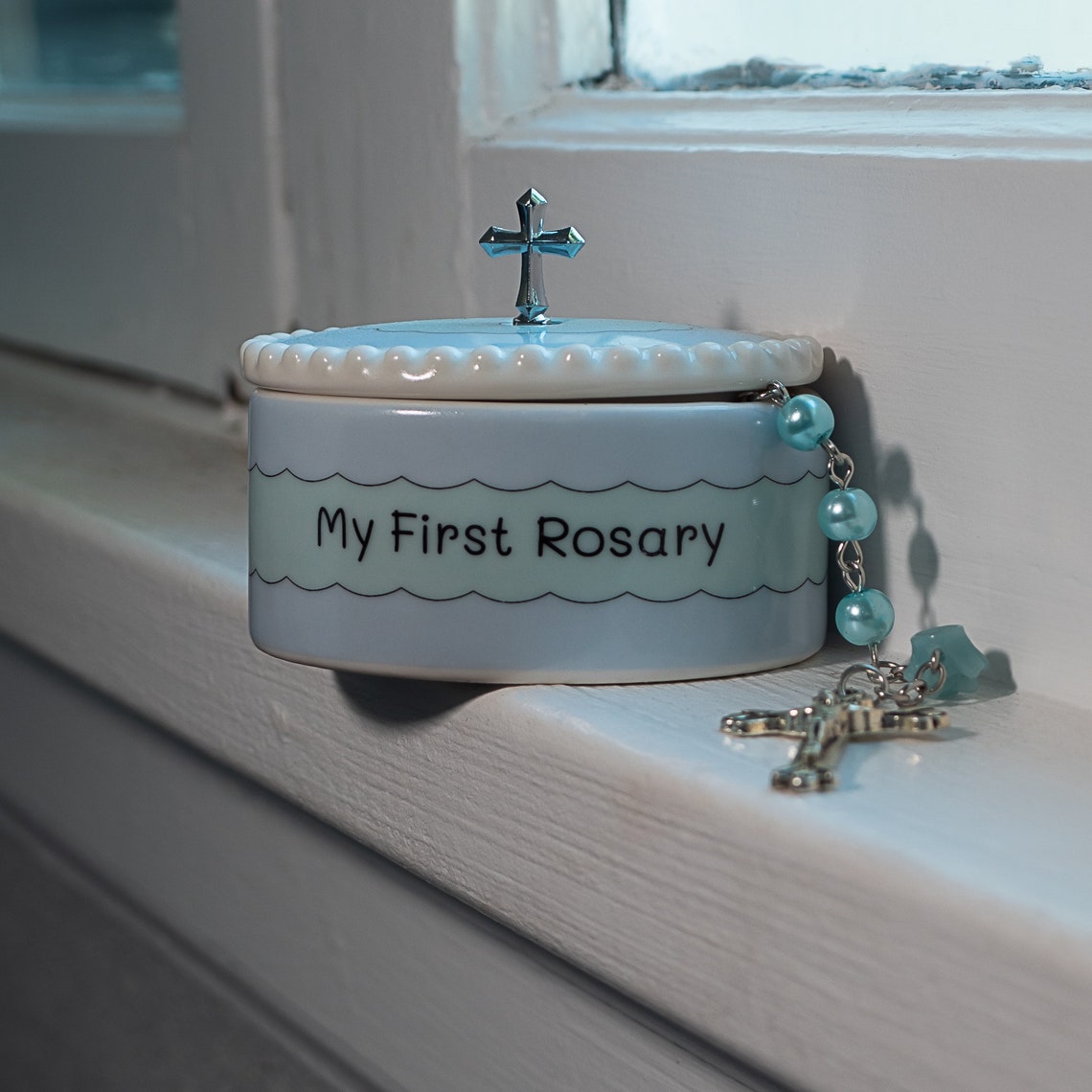 Cascade Goods - Boys My First Baby Rosary & Keepsake Box, Catholic ...