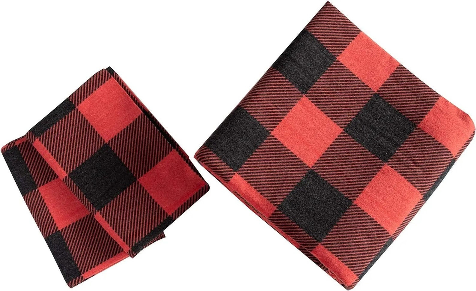 180 Gram Cotton Heavy Flannel Duvet Cover Set (red Black Plaid,full ...