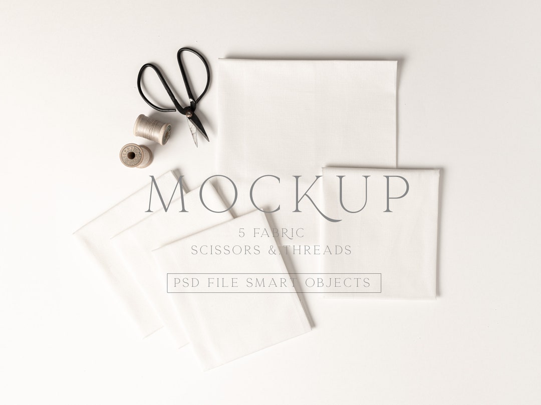 Fabric Mockup, Folded Stacked Fabric Swatches, Minimalistic Collection ...